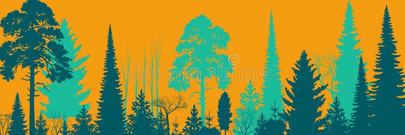 Wide Forest Background - Vector Illustration Stock Vector ...