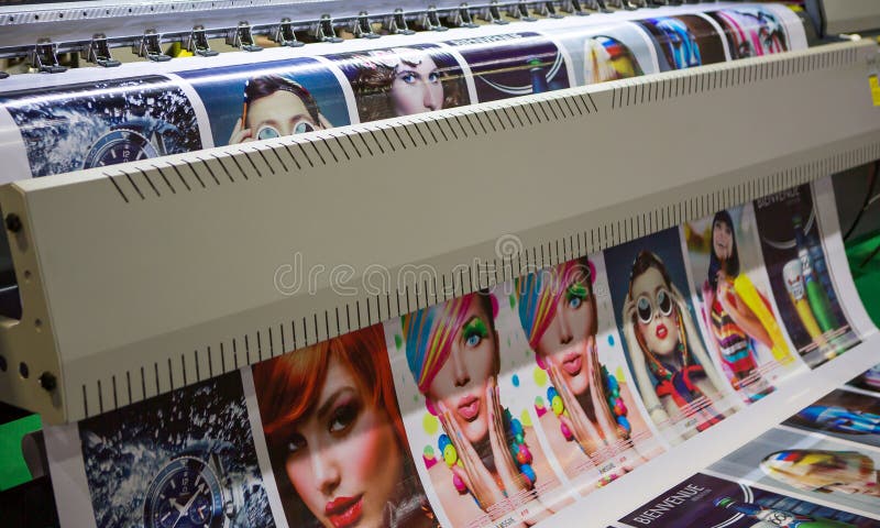 Wide Format Digital Ink Jet Printer Editorial Photography - Image of ...