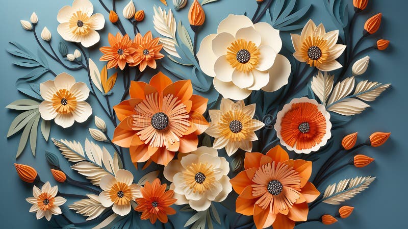 Wide Format Floral Banner Art Illustration for Design Stock ...