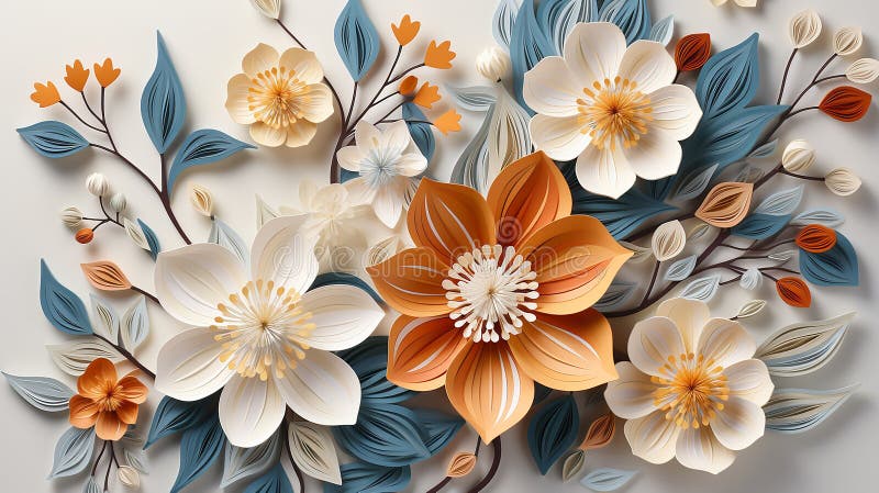 Wide Format Floral Banner Art Illustration for Design Stock ...