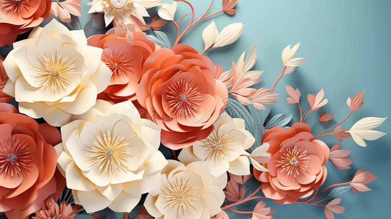 Wide Format Floral Banner Art Illustration for Design Stock ...