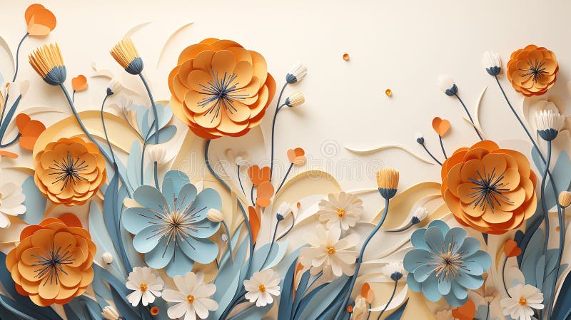 Wide Format Floral Banner Art Illustration for Design Stock ...