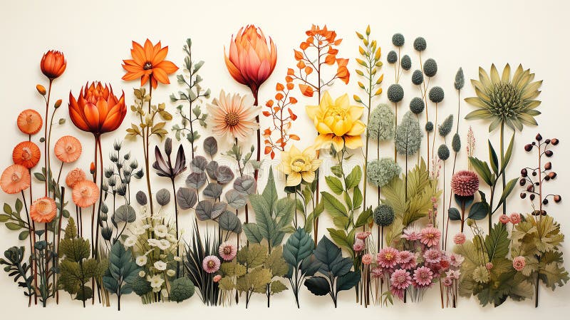 Wide Format Floral Banner Art Illustration for Design Stock ...