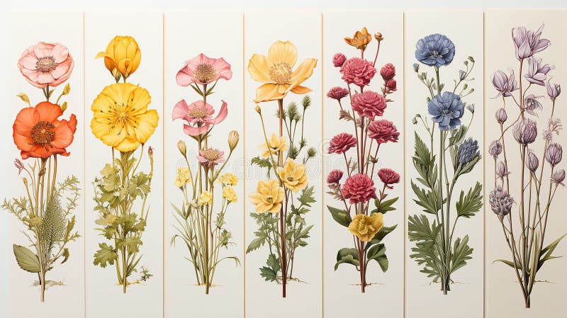 Wide Format Floral Banner Art Illustration for Design Stock ...