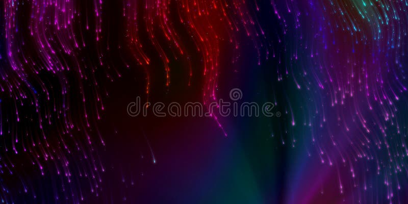 Wide-format Header with Flying Swarm Fireflies in Night Glowing Tracks ...