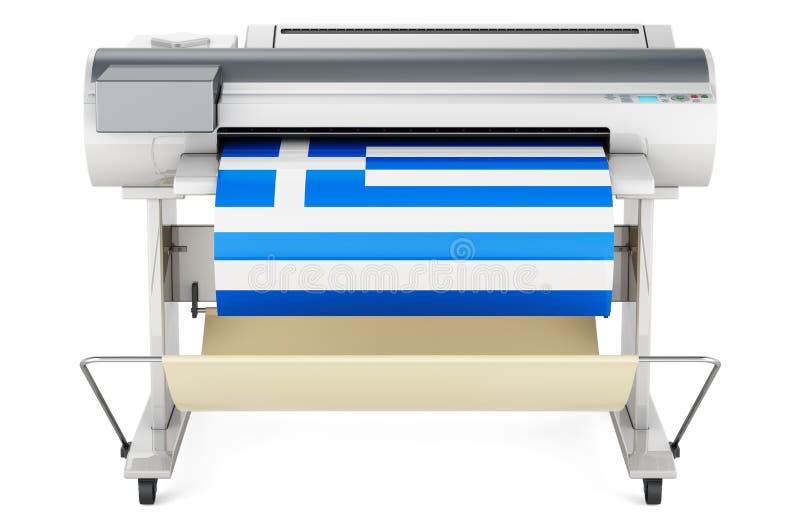 Wide Format Printer. Plotter, Large Format Inkjet Printer, Front View ...