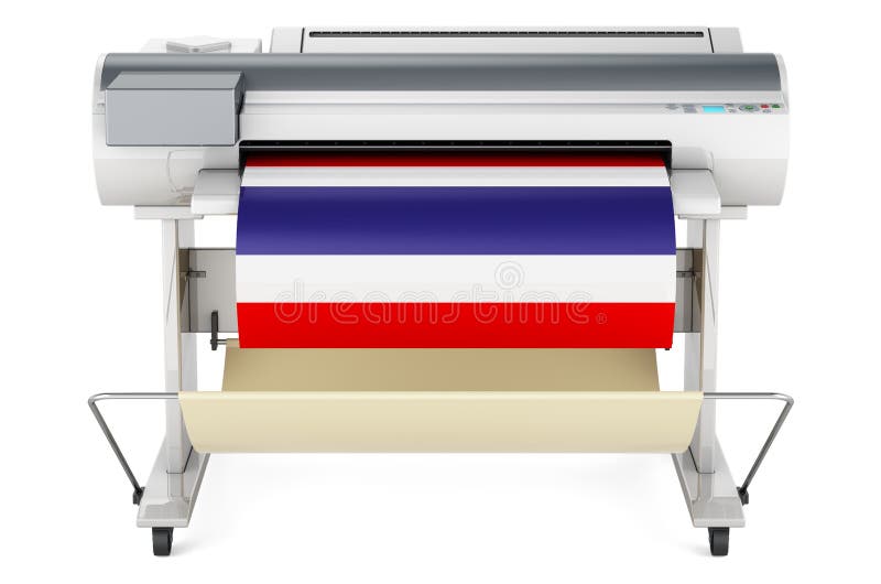 Wide Format Printer. Plotter, Large Format Inkjet Printer, Front View ...