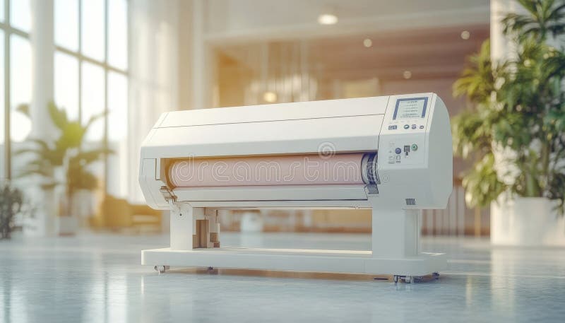 Wide Format Printing Machine in Modern Office Space Producing High ...