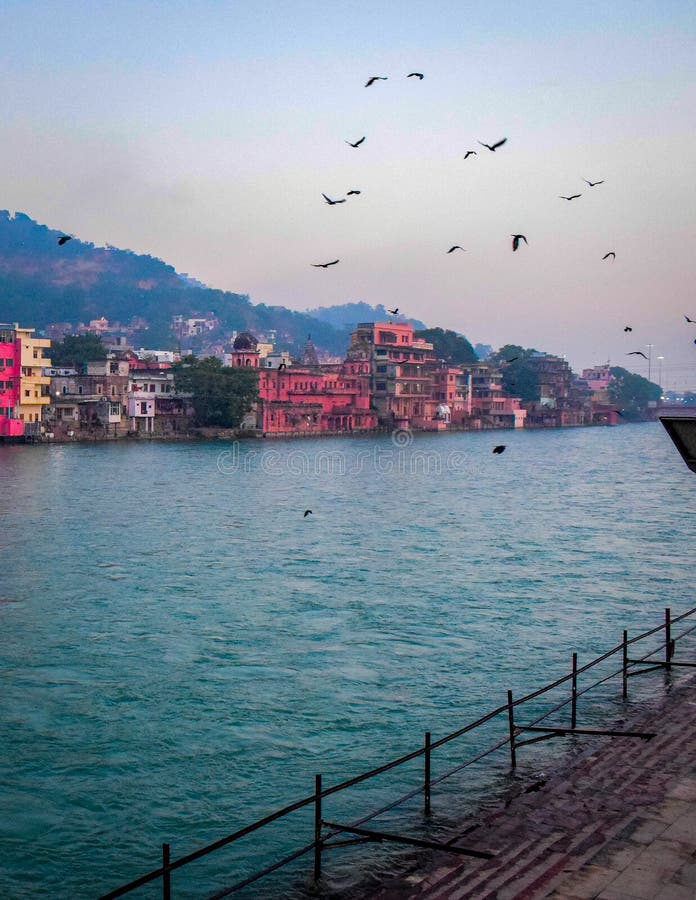 Wide Ganga River View in Haridwar India, Ganga River Full Wide View ...