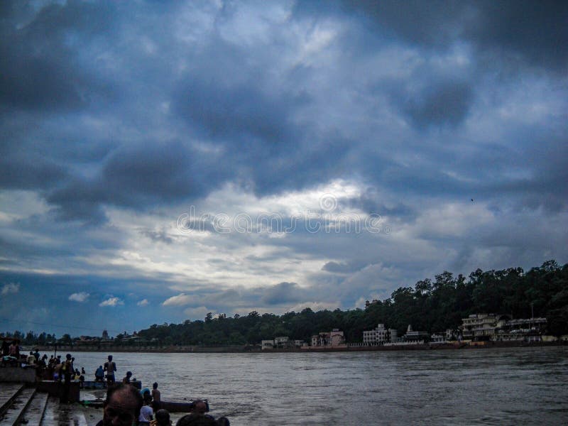 Wide Ganga River View in Haridwar India, Ganga River Full Wide View ...