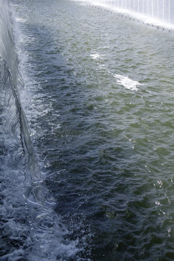 Wide Glassy Water Flow Falling Down Stock Image - Image of bubbles ...