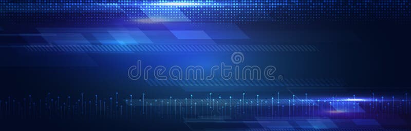 Illustration High Computer Technology on Blue Background Stock Vector ...