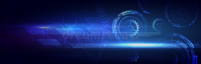 Wide Hi-tech Digital Technology Concept. Illustration High Computer ...