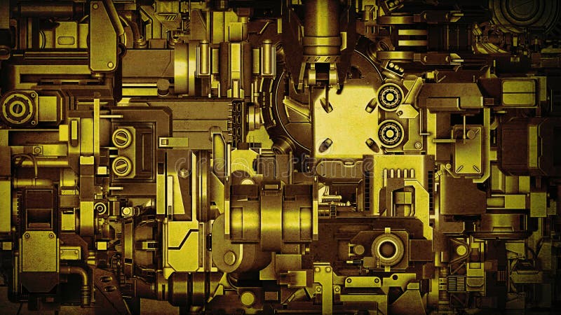 Wide Hi-Tech Machinery Background Stock Illustration - Illustration of ...