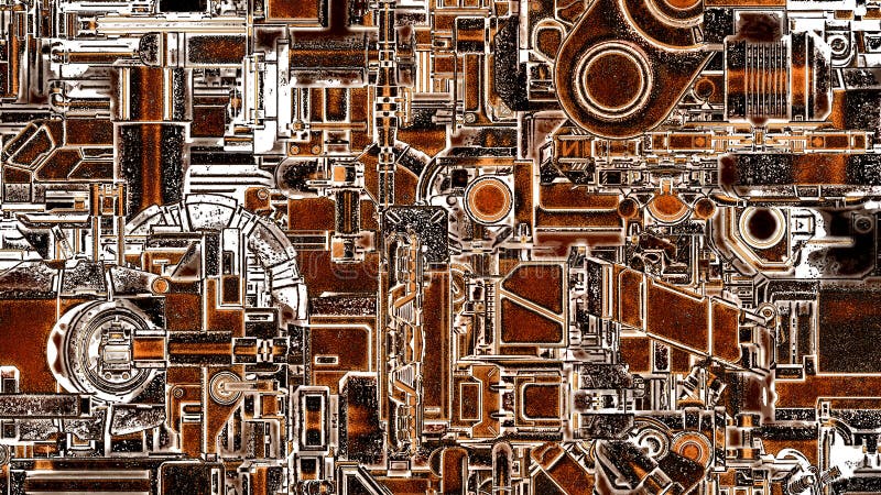 Wide Hi-Tech Machinery Background Stock Illustration - Illustration of ...