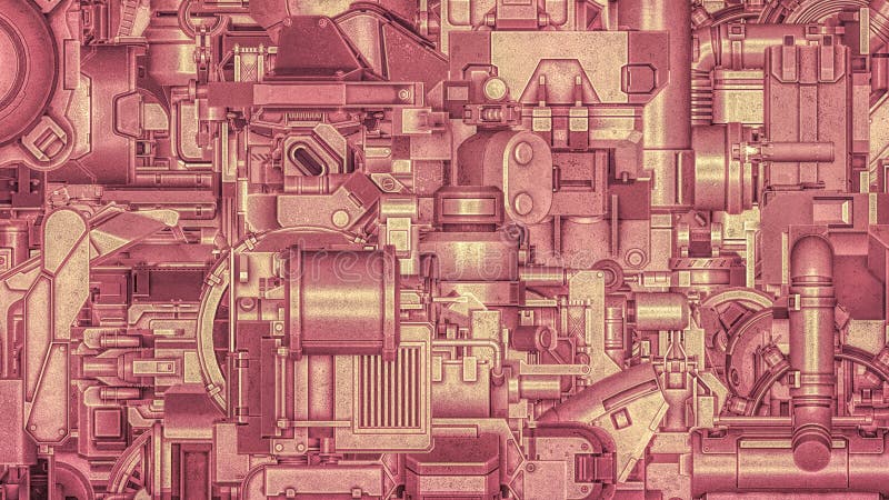 Wide Hi-Tech Machinery Background Stock Illustration - Illustration of ...