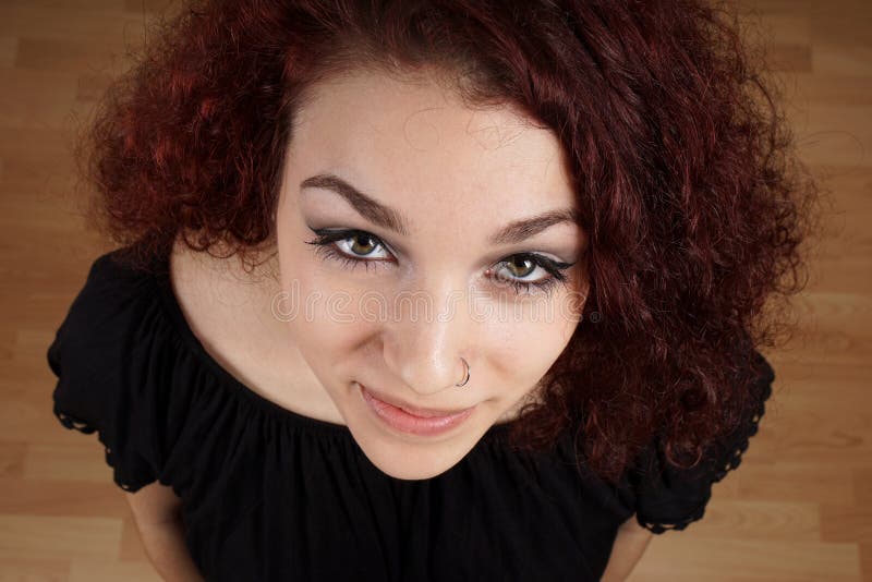 Wide High Angle View of Beautiful Young Woman Stock Image - Image of ...