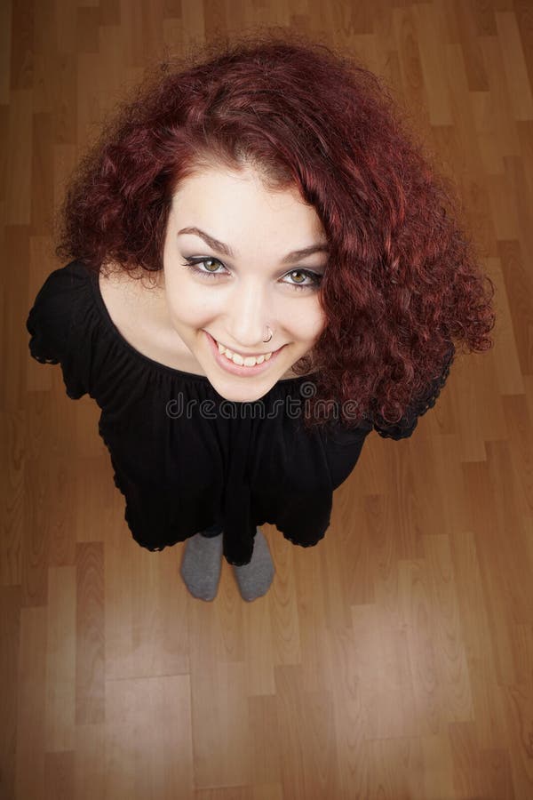Wide High Angle View Of Beautiful Young Woman Stock Image - Image of ...