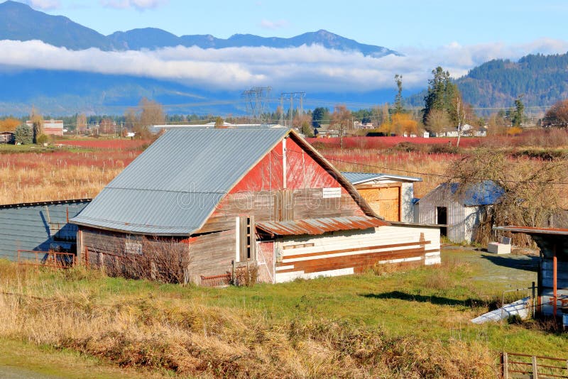 Rustic Barn In Rural Valley Landscape Stock Photo - Image of outdoor ...