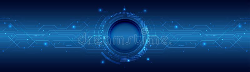 Wide High-tech Technology Background Texture. Circuit Board Vector ...