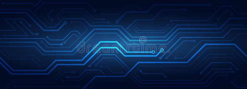Wide High-tech Technology Background Texture. Circuit Board Vector ...