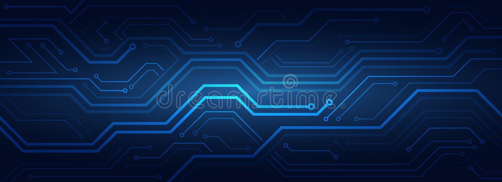 Wide High-tech Technology Background Texture. Circuit Board Vector ...