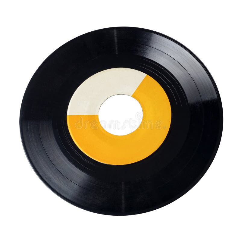 Wide-hole Vinyl Record Isolated on White Background Stock Image - Image ...