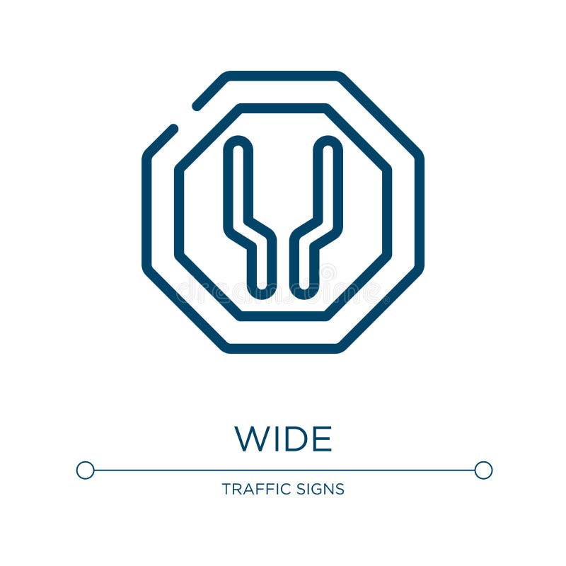 Wide Icon. Linear Vector Illustration from Traffic Signs Collection ...