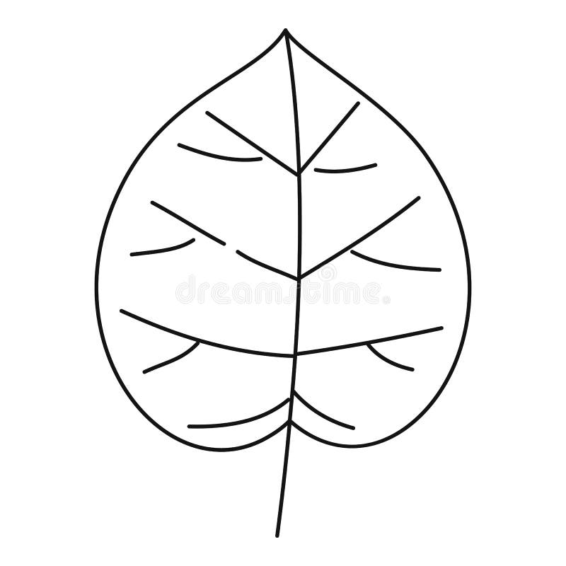 Wide Leaf Icon, Outline Style Stock Vector - Illustration of logo ...