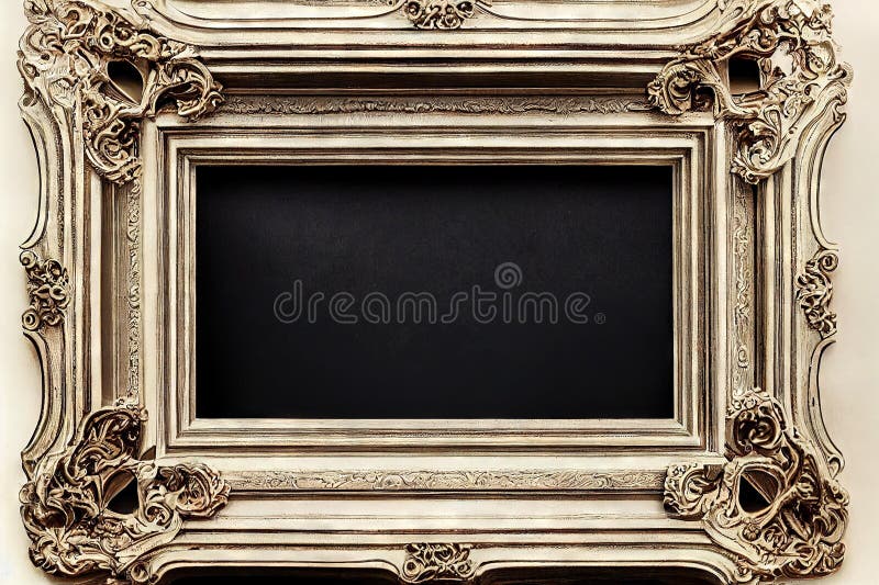 Wide Light Beige Picture Frame Mockupt for Art Paintings and Interior ...