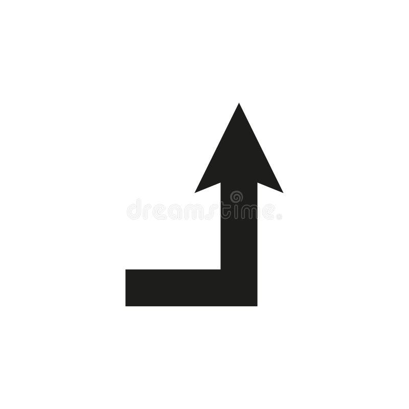 Wide Long Turn Arrow. Path Direction Pointer. Vector Illustration and ...