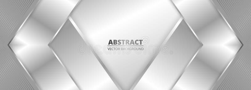 Wide Luxury Abstract Background with Silver Gradient Lines Triangle ...