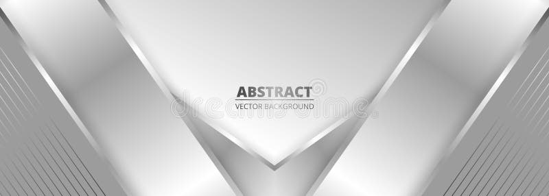 Wide Luxury Abstract Background with Silver Gradient Lines Triangle ...