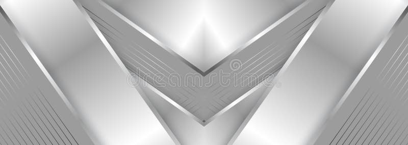 Wide Luxury Abstract Background with Silver Gradient Lines Triangle ...
