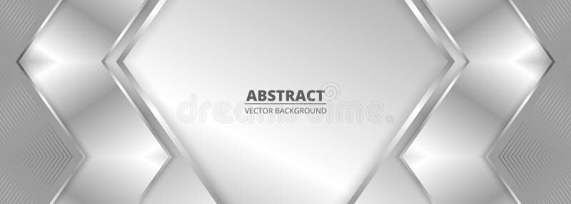 Wide Luxury Abstract Background with Silver Gradient Lines Triangle ...