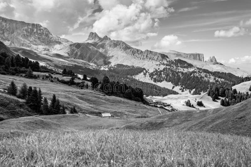 The Wide Meadows on the Northern Side of Sciliar Mount in the Dolomites ...