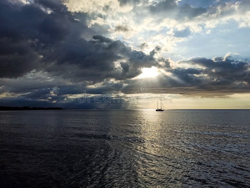 Wide Ocean View from the Beach of Lovina Bali Stock Image - Image of ...