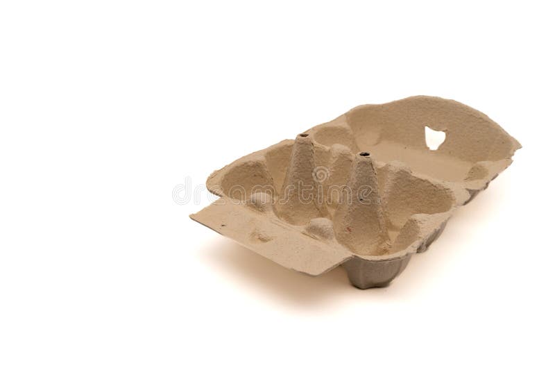 Wide Open Empty Egg Box for Six Eggs, Isolated on White with Copy Space ...