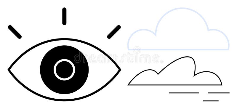 Eye and Cloud Representing Vision, Clarity, and Imagination in Minimalist Design Stock Vector ...