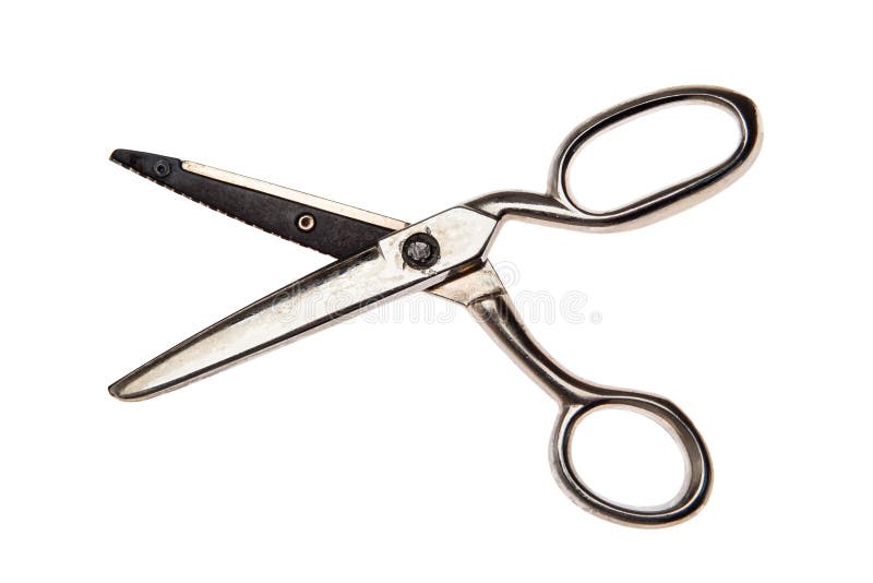 Wide Open Old Scissors, Isolaited on White Stock Photo - Image of ...