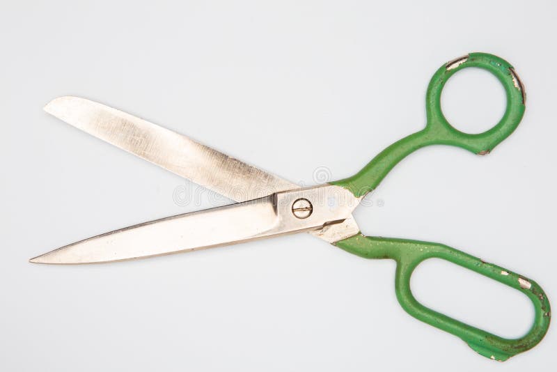 Wide Open Old Scissors, Isolated on White Stock Photo - Image of design ...