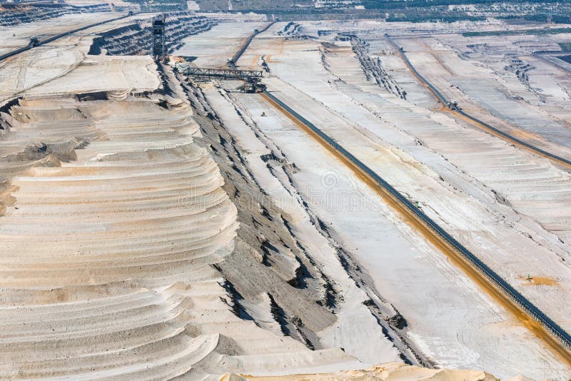 Wide Open Pit Landscape by Digging in Hambach Mine, Germany Stock Photo ...