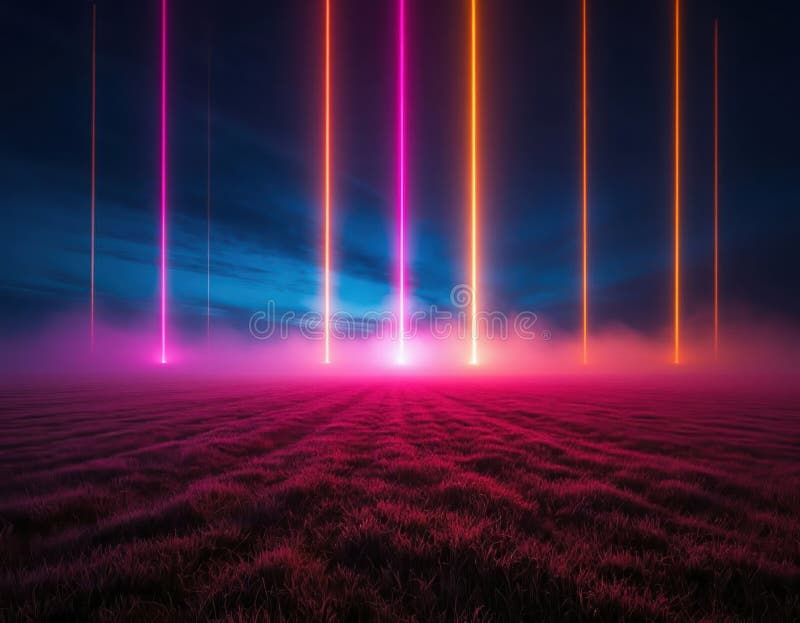 A Wide-open Plain Intersected by Powerful Beams of Vibrant Colored ...