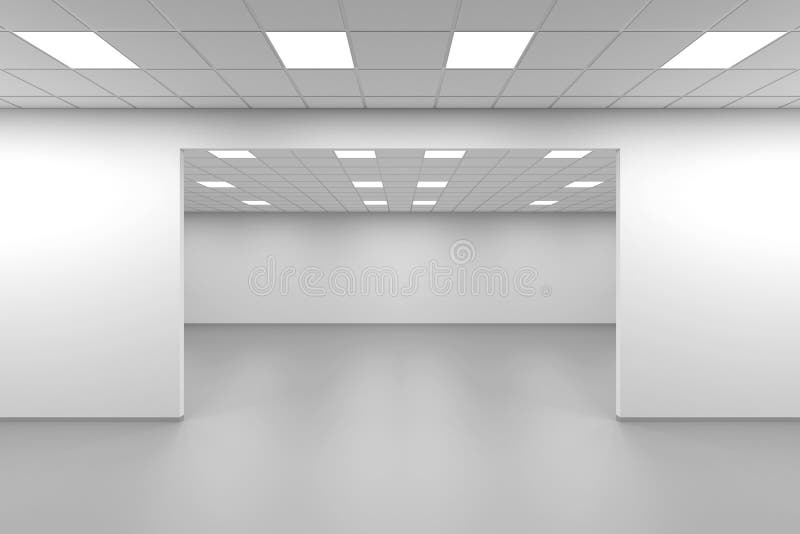 Wide Open Space Hall, an Empty Symmetrical Office Interior Stock ...