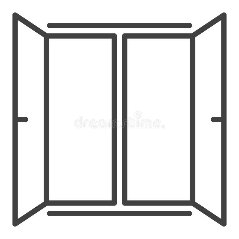 Wide Open Window Vector Simple Clear Portal Outline Icon or Design ...