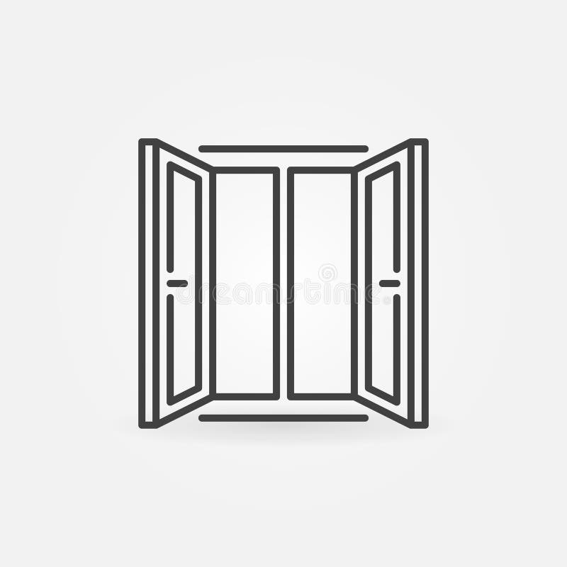 Wide Open Window Vector Thin Line Concept Icon Stock Vector ...