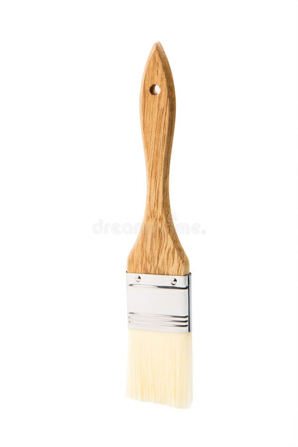 Wide Paint Brush Isolated at White Stock Photo - Image of brush, brown ...