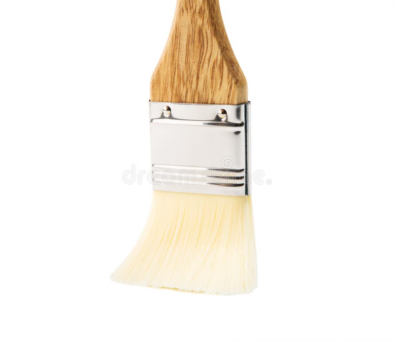 Wide Paint Brush Isolated at White Stock Photo - Image of design, brown ...