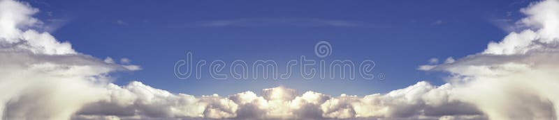 Wide Panorama, Landscape with Bright Clouds at Sunrise, Beautiful Sky ...