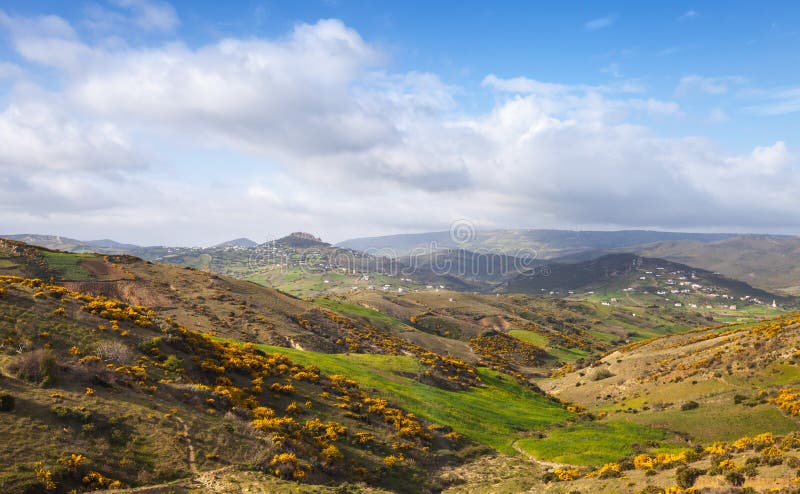 Panoramic Mountain Landscape of Morocco Stock Photo - Image of nature ...